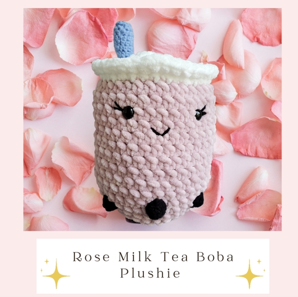 Hand Crafted | Accessories | Handmade Milk Tea Boba Crocheted Plushie ...